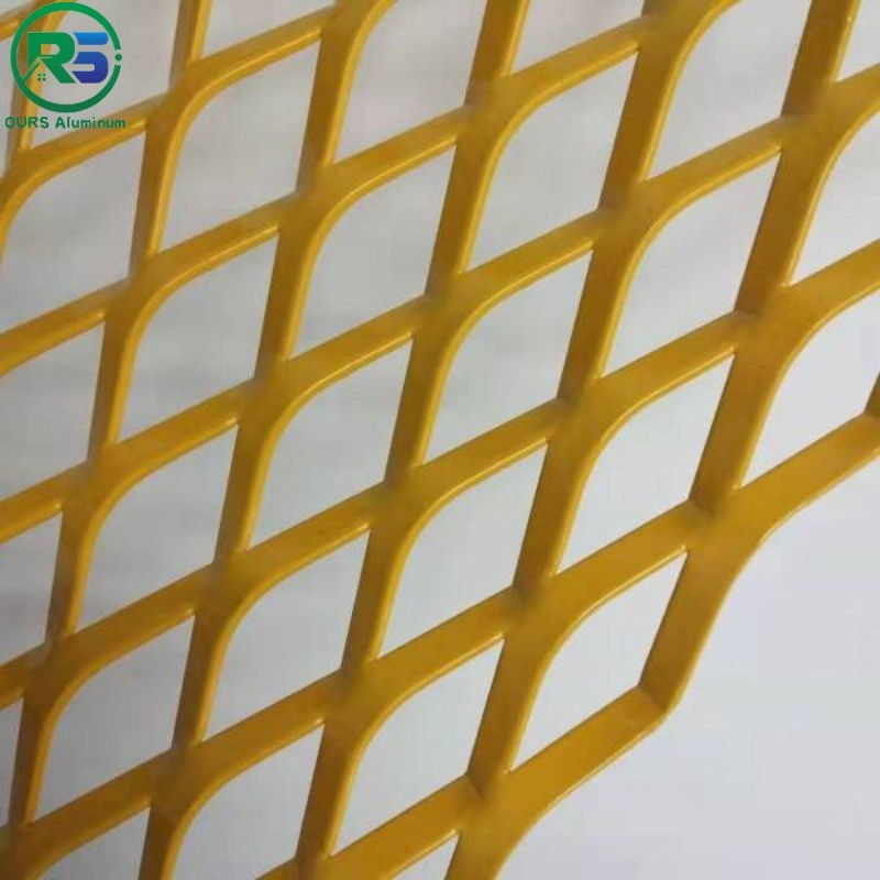 อาคาร Facade Cladding เพดานอลูมิเนียมขยายแผ่นตกแต่งแฟนซี Net Diamond ...